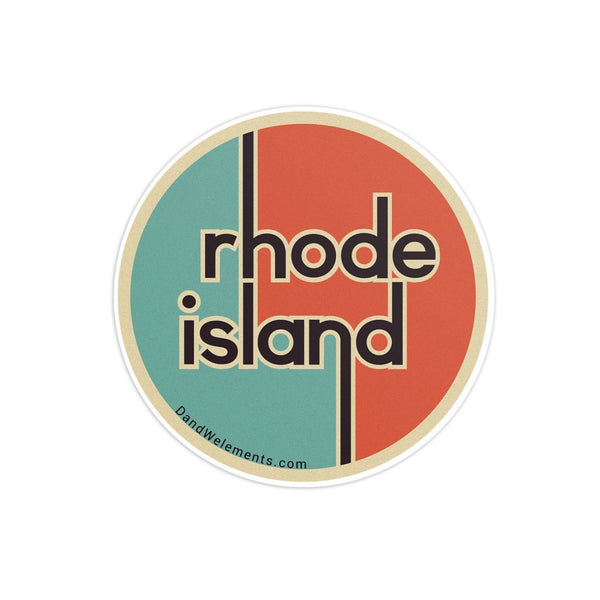 Retro Vintage Rhode Island Sticker - D&W Elements